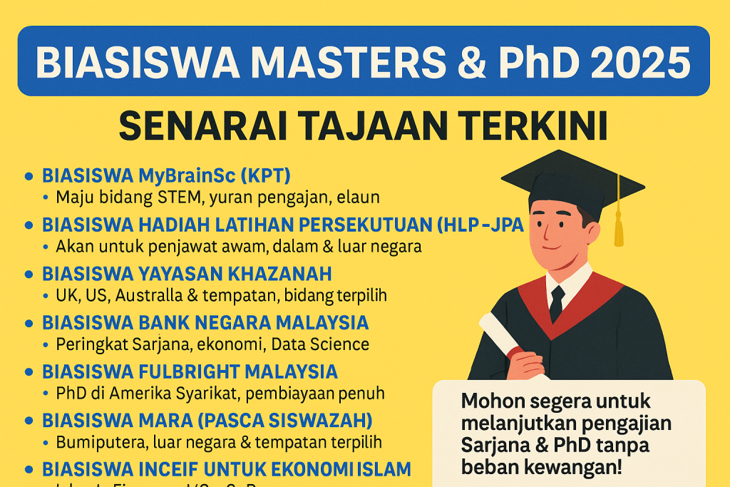 Biasiswa Masters & PhD 2025: Senarai Tajaan Terkini - CIKGU DIGITAL ...