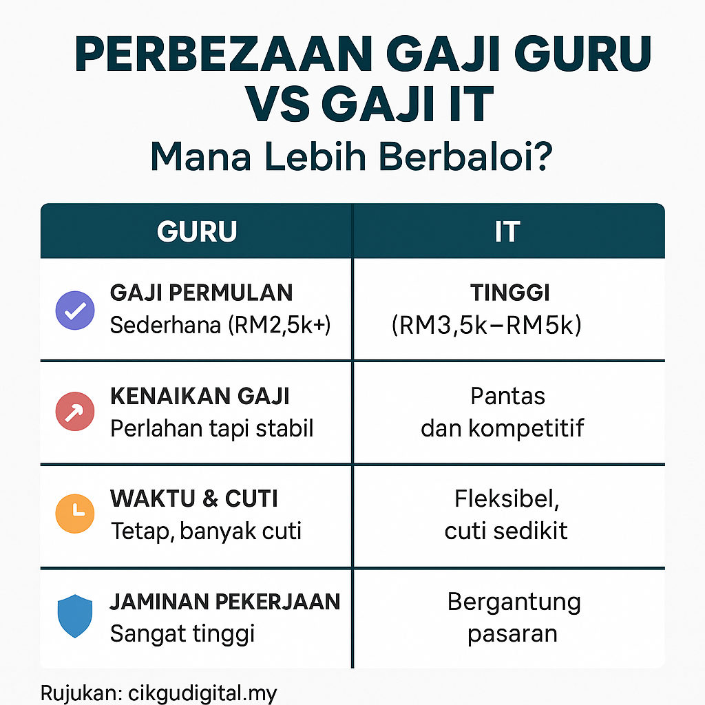 Perbezaan Gaji Guru VS Gaji IT: Mana Lebih Berbaloi? - CIKGU DIGITAL ...