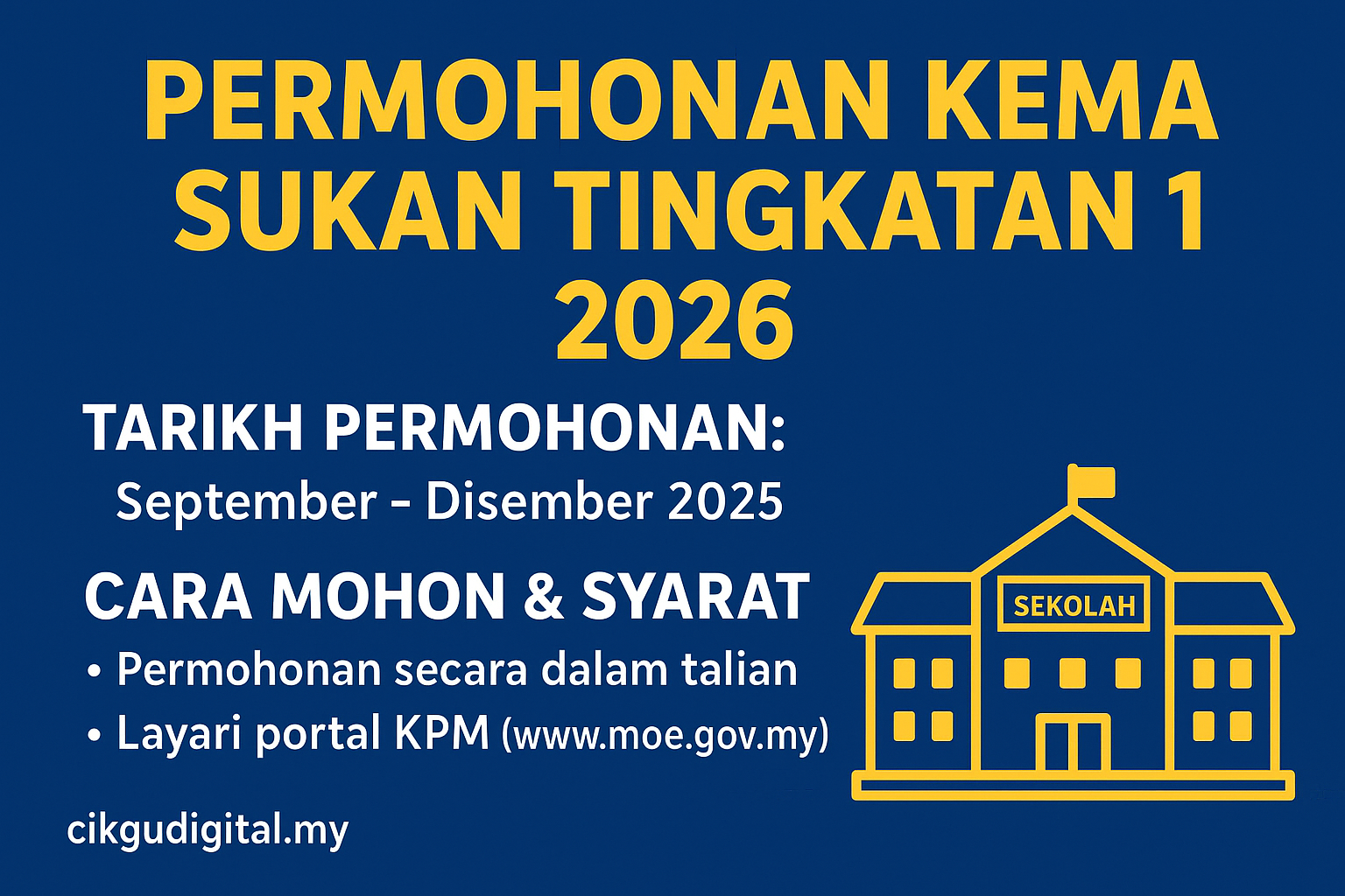 Permohonan Kemasukan Tingkatan 1 2026 – Cara Mohon, Tarikh & Syarat Lengkap - CIKGU DIGITAL ...