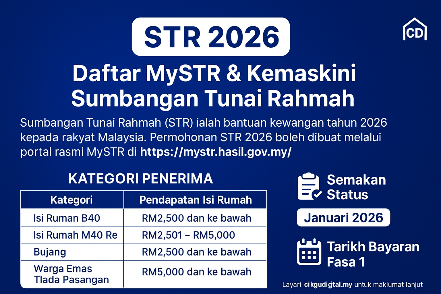 STR 2026 – Daftar MySTR & Kemaskini Sumbangan Tunai Rahmah (Panduan ...